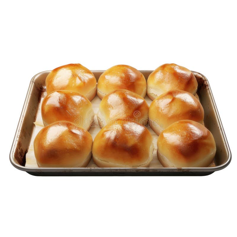 Eight Golden-brown Hamburger Buns in a Baking Sheet Stock Image ...