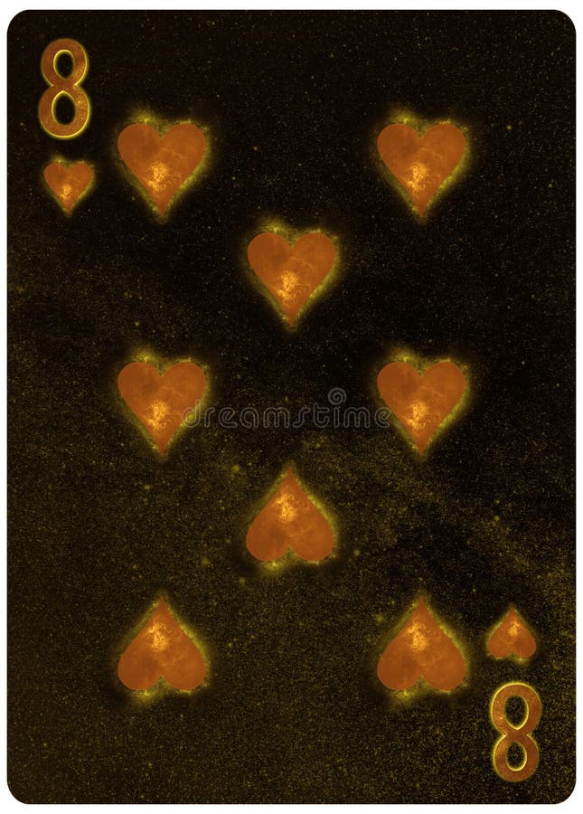 Eight of Hearts Playing Card Abstract Background Stock Illustration ...