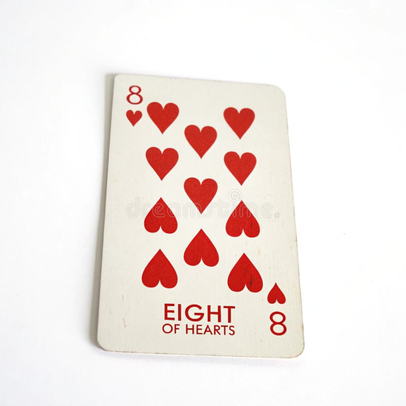 Eight of Hearts Playing Card Isolated Stock Illustration - Illustration ...