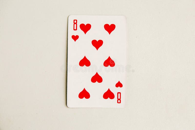 Eight of Hearts Playing Card - Isolated on White Stock Photo - Image of ...