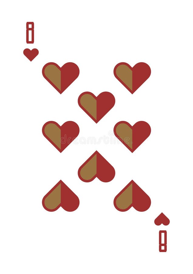 Eight of Hearts. Vector Illustration Decorative Design Stock Vector ...