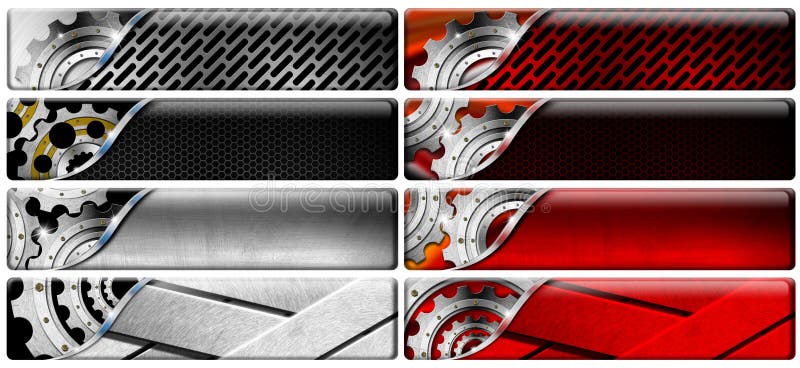 Eight Industrial Metal Headers Stock Illustration - Illustration of ...