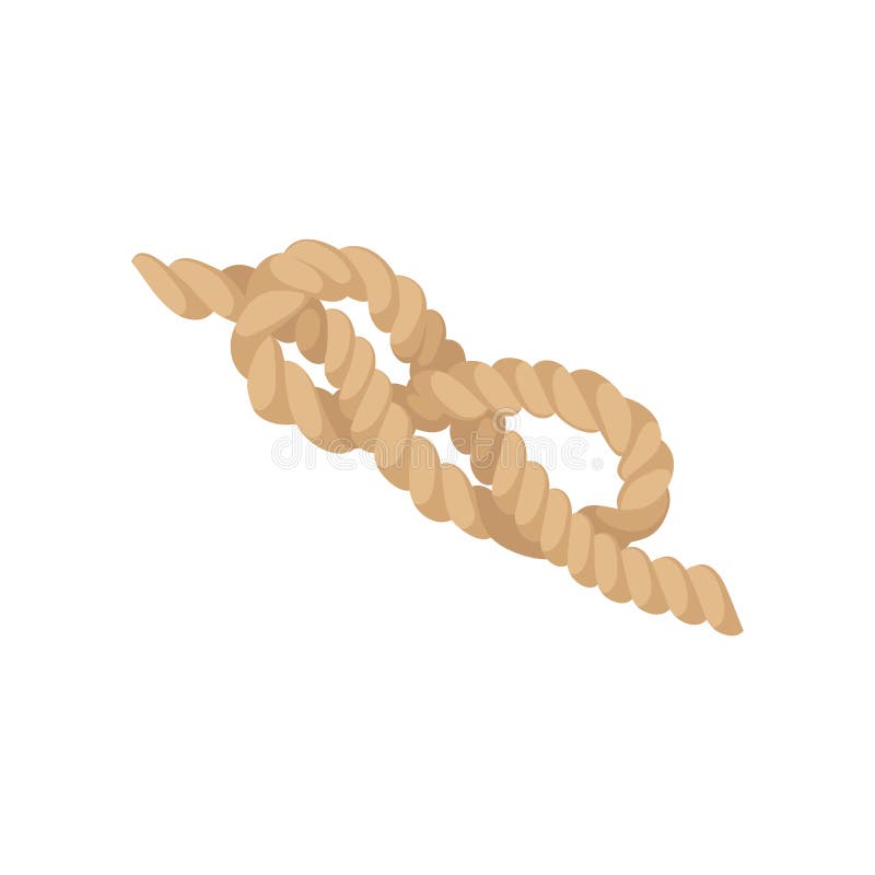 Rope Knot, Natural Jute String Rope Vector Illustration Stock Vector ...