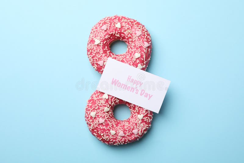 Eight Made of Donuts on Background, Top View Stock Photo - Image of ...