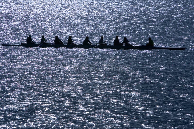 Eight man rowing shell stock photo. Image of shimmer, active - 2578162
