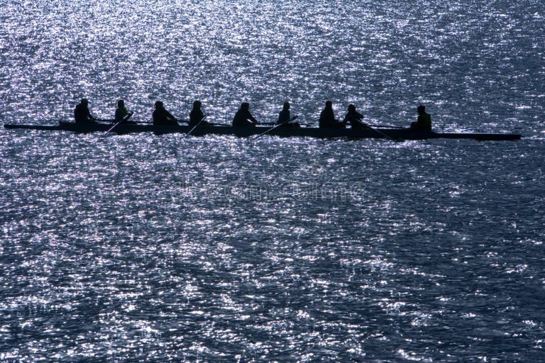 Eight man rowing shell stock photo. Image of shimmer, active - 2578162