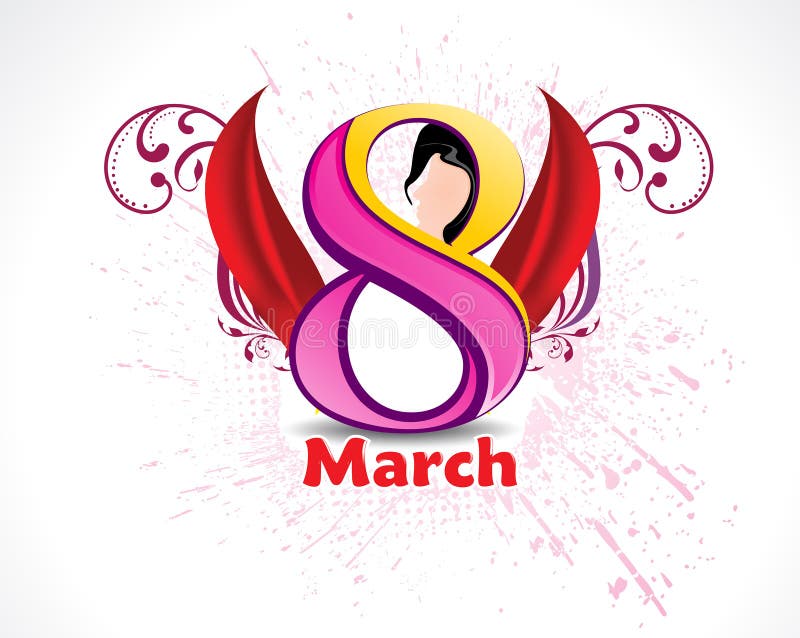 The eight 8 of march date. stock vector. Illustration of postcard ...