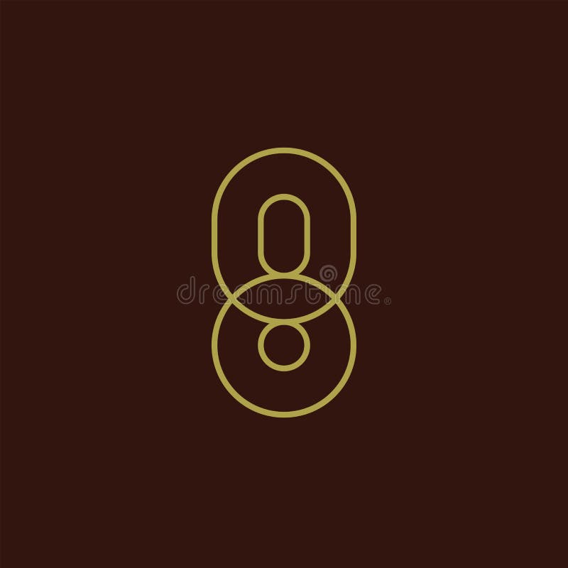 Eight, Mono Line. Vector Sign Linear Number Stock Illustration ...