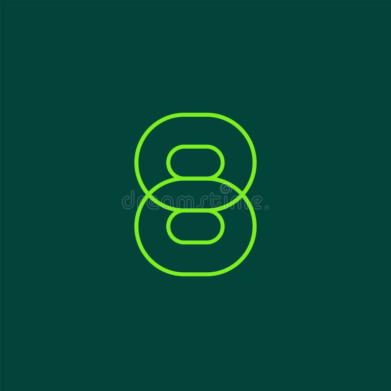 Eight, Mono Line. Vector Sign Linear Number Stock Illustration ...