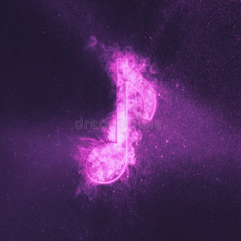 Eight Music Note Symbol. Abstract Night Sky Background Stock ...