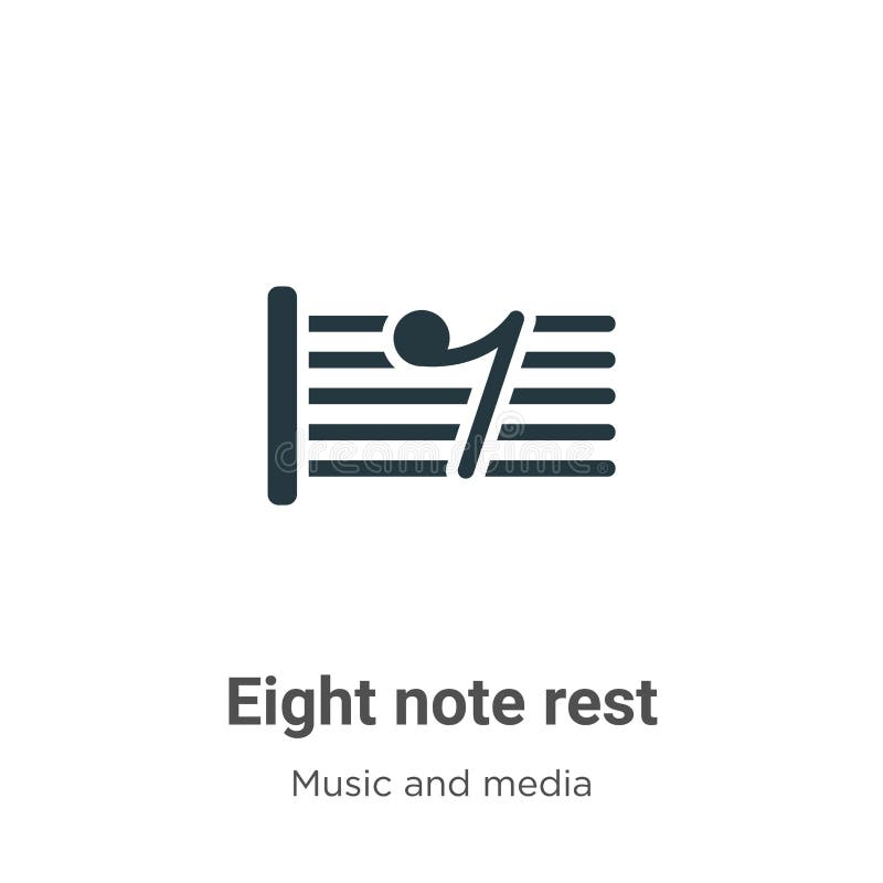 Eight Note Rest Vector Icon on White Background. Flat Vector Eight Note ...