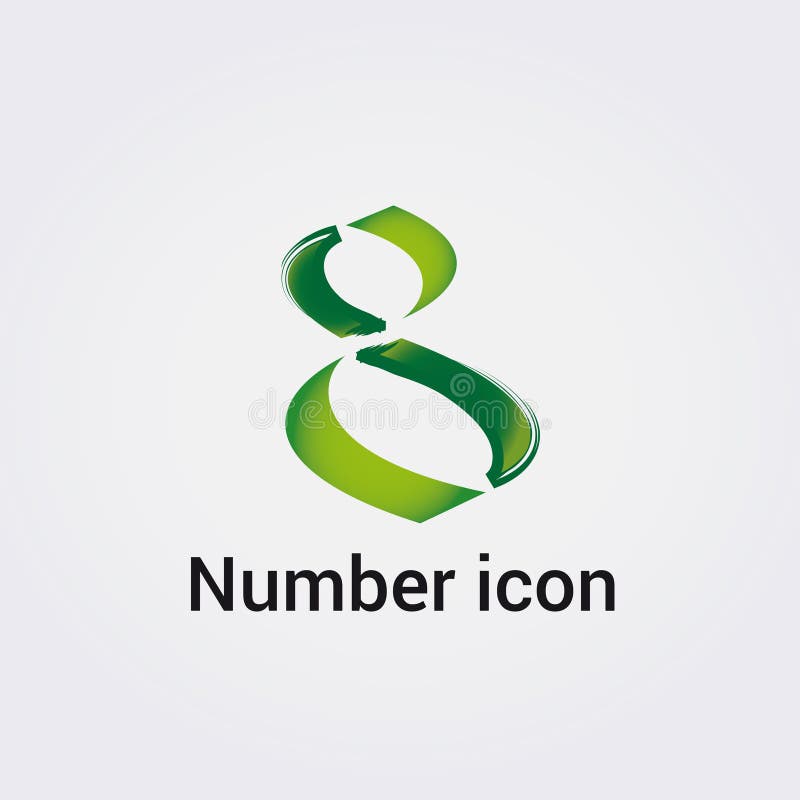 Eight Number Digits Icon Logo Design Graphic Element Various Shapes and ...