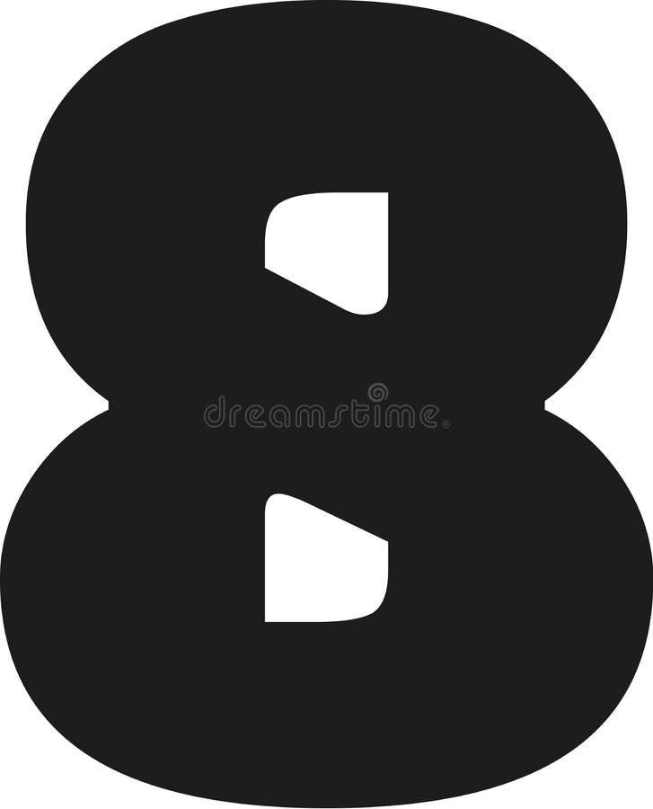Eight fat number digit 8 stock vector. Illustration of isolated - 107182630