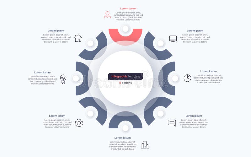 Eight Option Circle Infographic Design Template. Vector Illustration ...