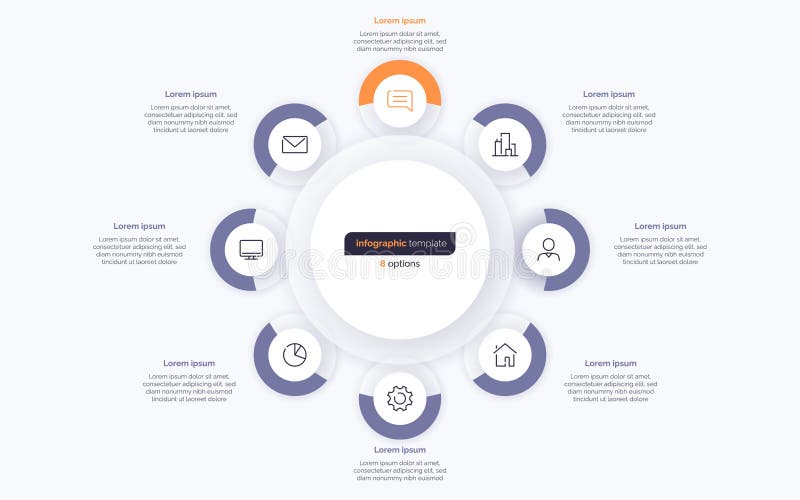 Eight Option Circle Infographic Diagram. Vector Illustration Stock ...