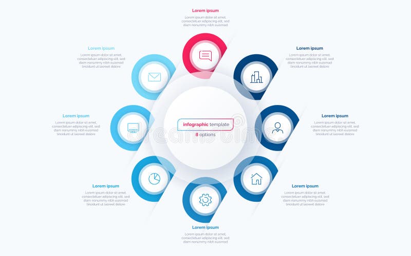 Eight Option Circle Infographic Diagram. Vector Illustration Stock ...