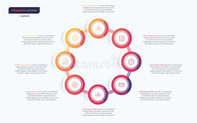 Eight Option Circle Infographic Diagram. Vector Illustration Stock ...