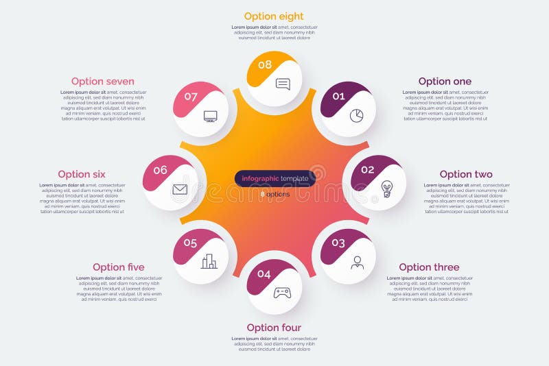 Eight Option Circle Infographic Diagram. Vector Illustration Stock ...