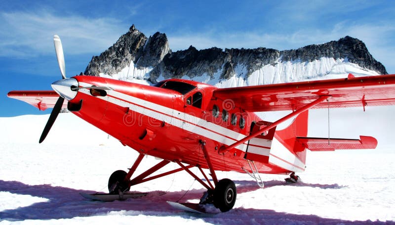 Eight Passanger Prop Plane on a Glacier Stock Photo - Image of ...
