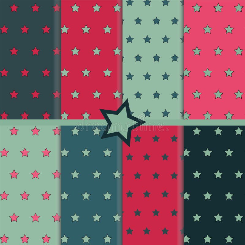 Eight patterns with stars stock vector. Illustration of children - 40890646