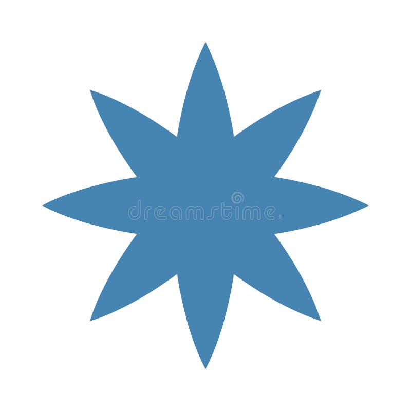 Eight Pointed Blue Star Geometric Shape Stock Illustration ...