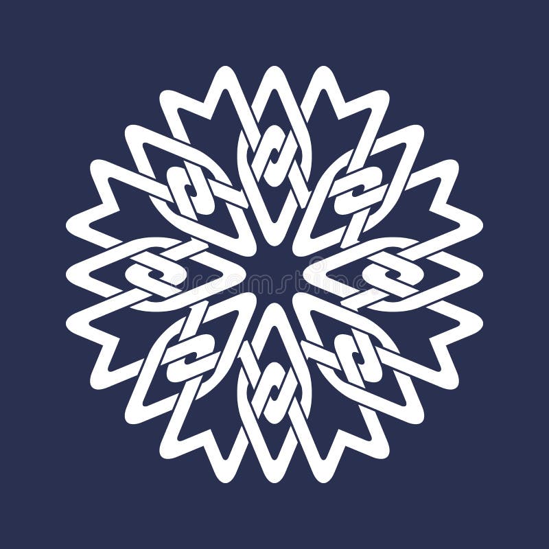 Eight Pointed Circular Pattern in Oriental Intersecting Lines Style ...