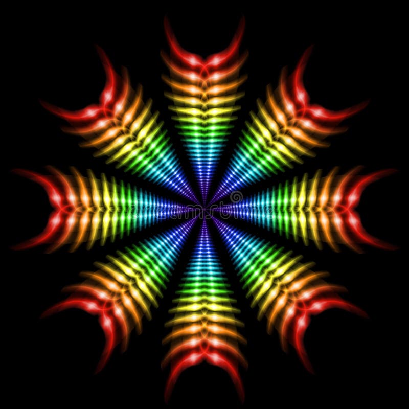 Eight-pointed Star Design Element Made of Colorful Glowing Lines Stock ...