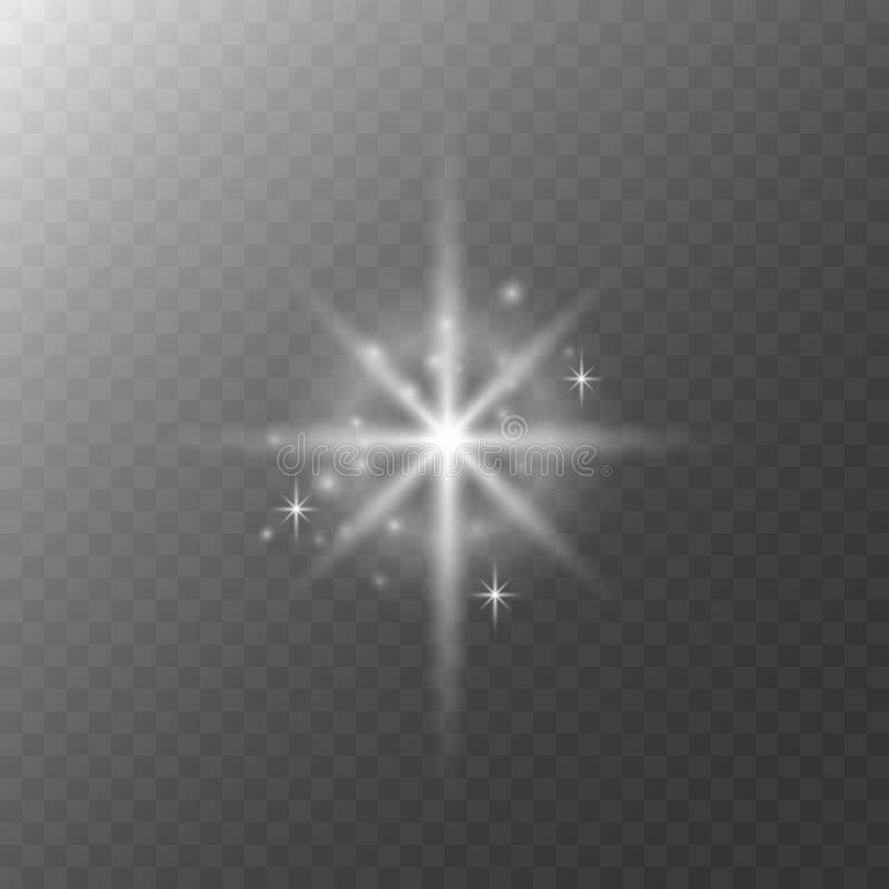 An Eight-pointed Star with Glare Particles and Asterisks. Stock ...