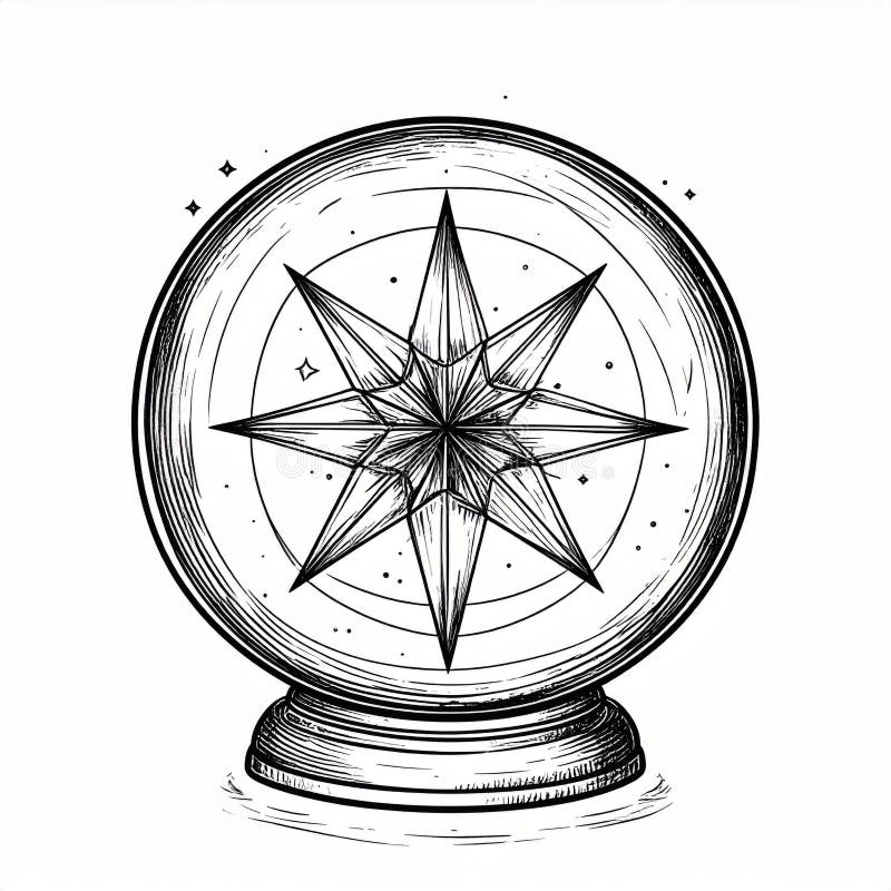 Eight-Pointed Star Inside Crystal Ball Illustration Stock Illustration ...