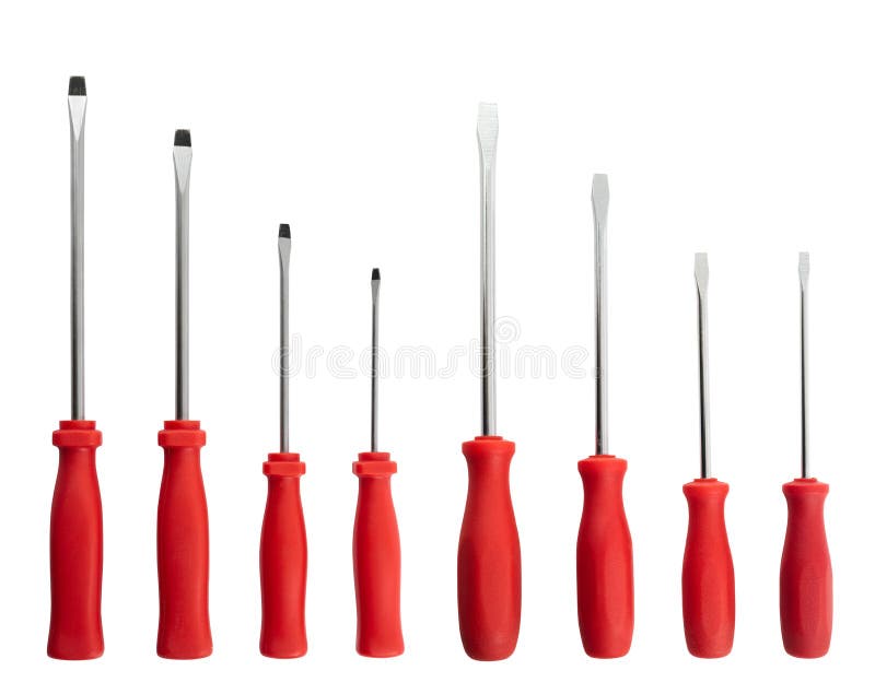 Eight Screwdriver Set Isolated Stock Photo - Image of industrial ...