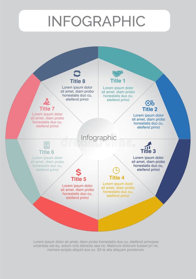Eight Shape Infographics Colorful Icons Design Stock Vector ...