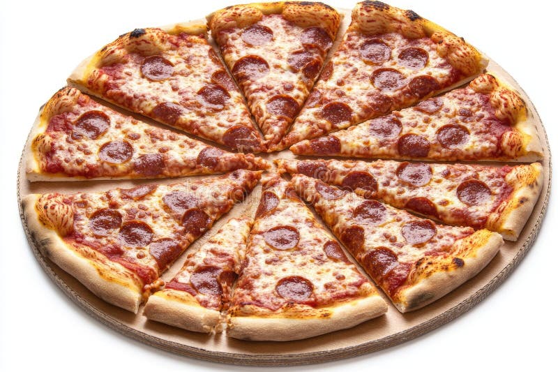 Eight Slices of Pepperoni Pizza on a Plate Stock Image - Image of pizza ...
