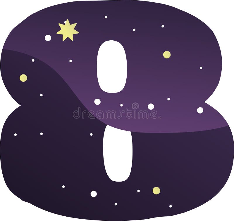 Eight Space Digit stock vector. Illustration of graphic - 354437714