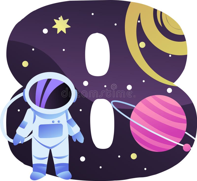 Eight Space Number stock vector. Illustration of game - 353255583