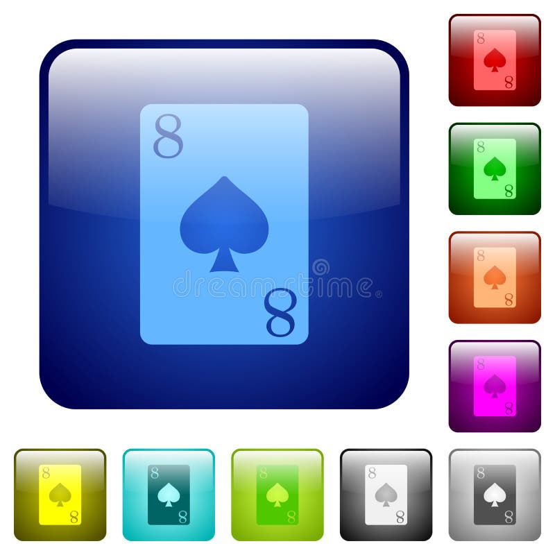 Eight of Spades Playing Card - Isolated on White Stock Illustration ...