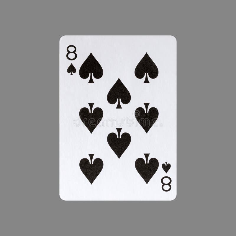 Eight of Spades Vintage Playing Card - Isolated on White Stock Photo ...