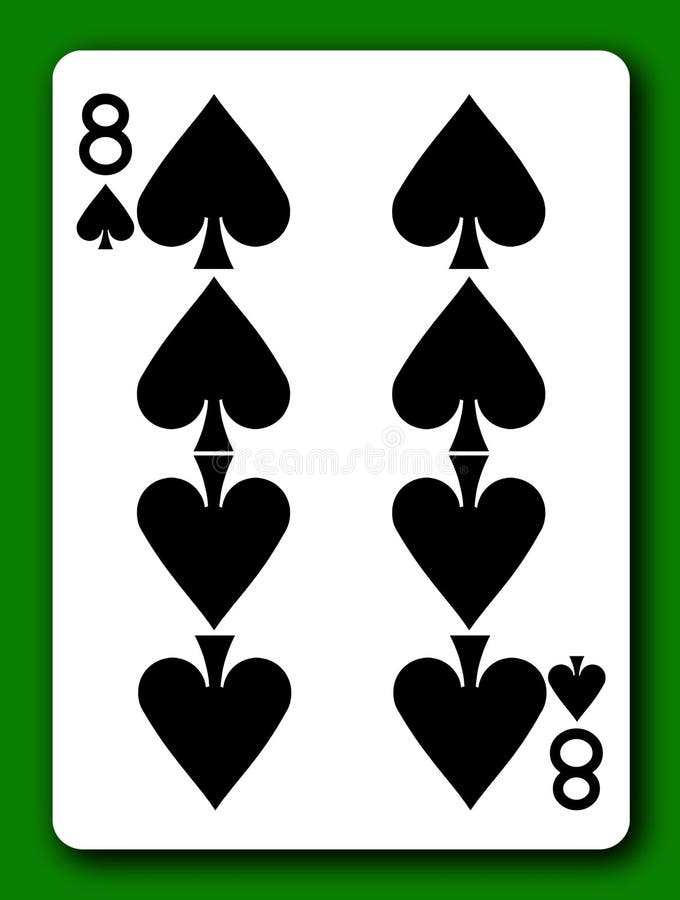 Eight of Spades Vintage Playing Card - Isolated on White Stock Photo ...