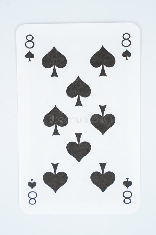 Eight of Spades Vintage Playing Card - Isolated on White Stock Photo ...