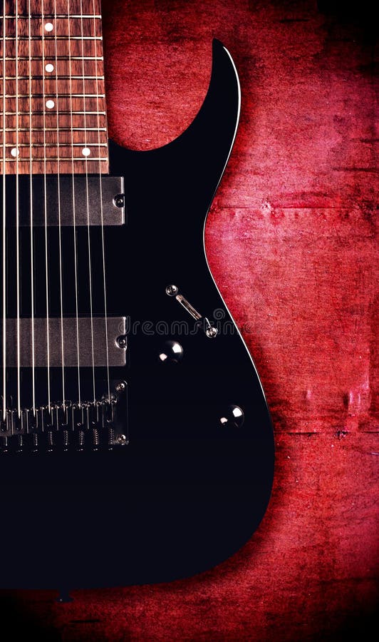 Eight-Strings Guitar stock photo. Image of black, gray - 38658972