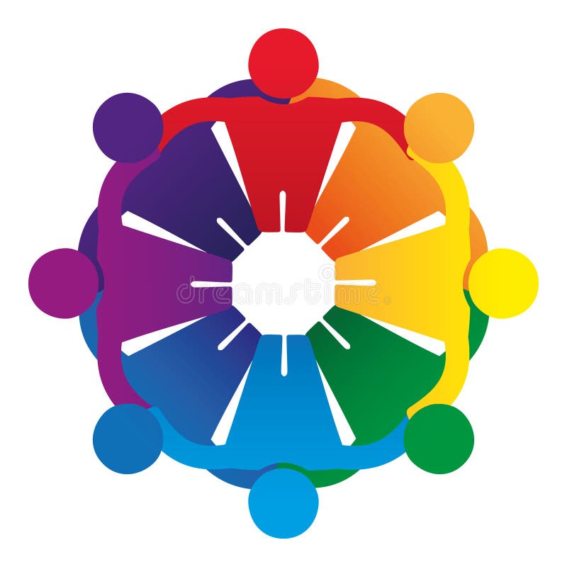 Eight Stylized Figures Embrace Each Other, Forming a Circle To ...