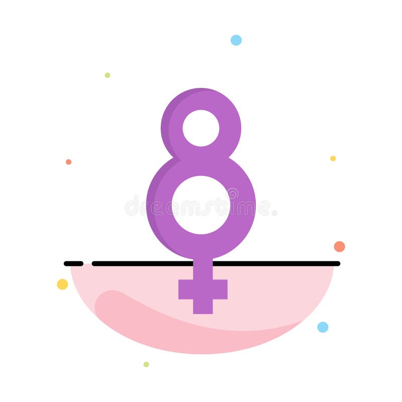 Eight, 8, Symbol, Female Abstract Flat Color Icon Template Stock Vector ...