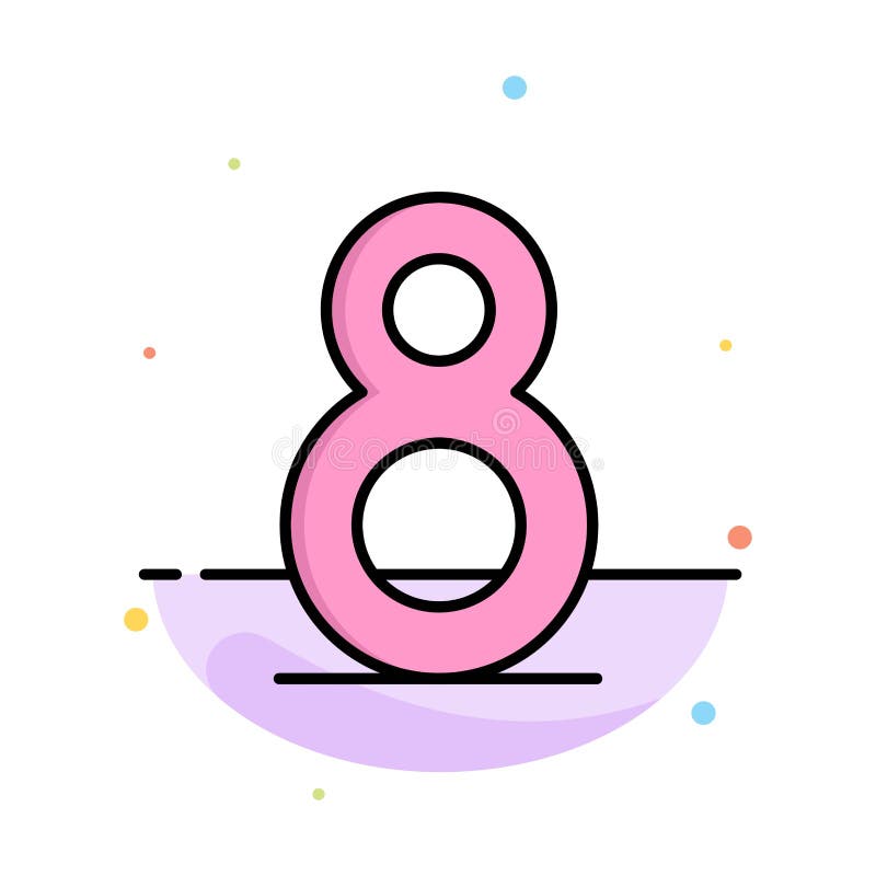 Eight, 8th, 8, Abstract Flat Color Icon Template Stock Vector ...