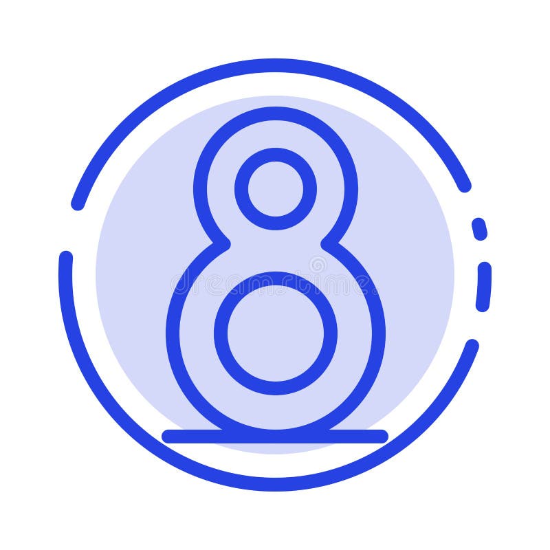 Eight, 8th, 8, Blue Dotted Line Line Icon Stock Vector - Illustration ...