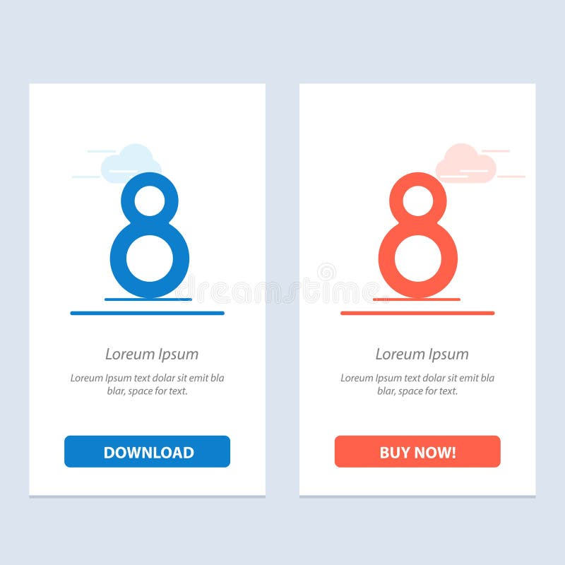 Eight, 8th, 8, Blue and Red Download and Buy Now Web Widget Card ...