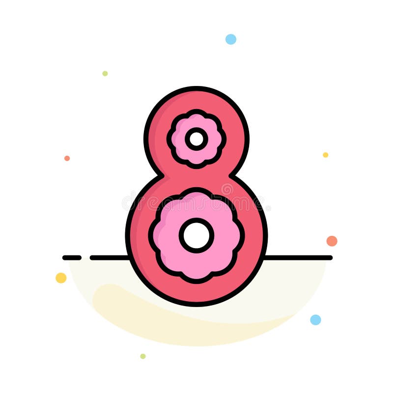 Eight, 8th, 8, Flower Abstract Flat Color Icon Template Stock Vector ...