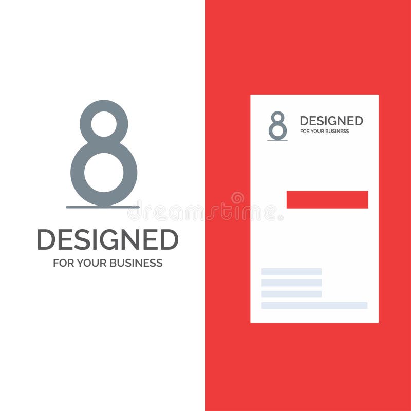 Eight, 8th, 8, Grey Logo Design and Business Card Template Stock Vector ...