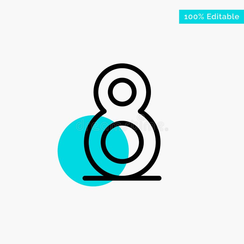Eight, 8th, 8, Turquoise Highlight Circle Point Vector Icon Stock ...