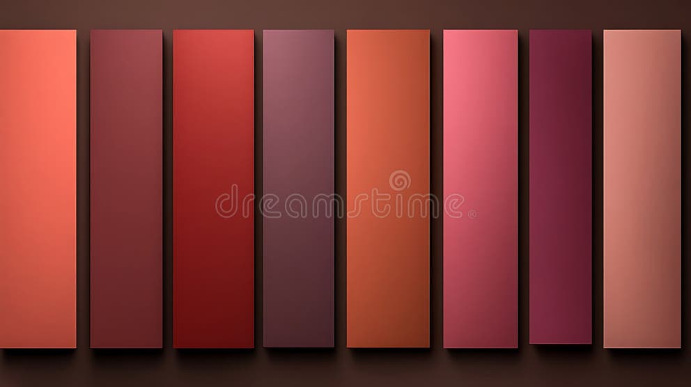 Eight Vertical Rectangles Displaying Varied Shades of Red Stock Photo ...