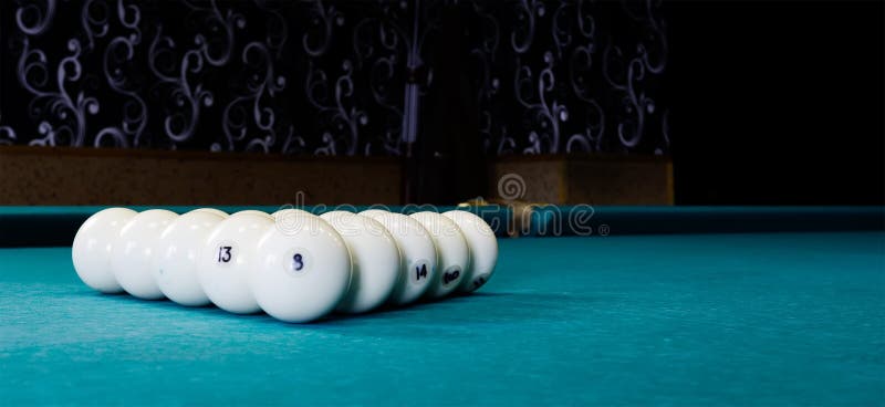 Eight White Billiard Ball on a Pool Table. Stock Photo - Image of ...