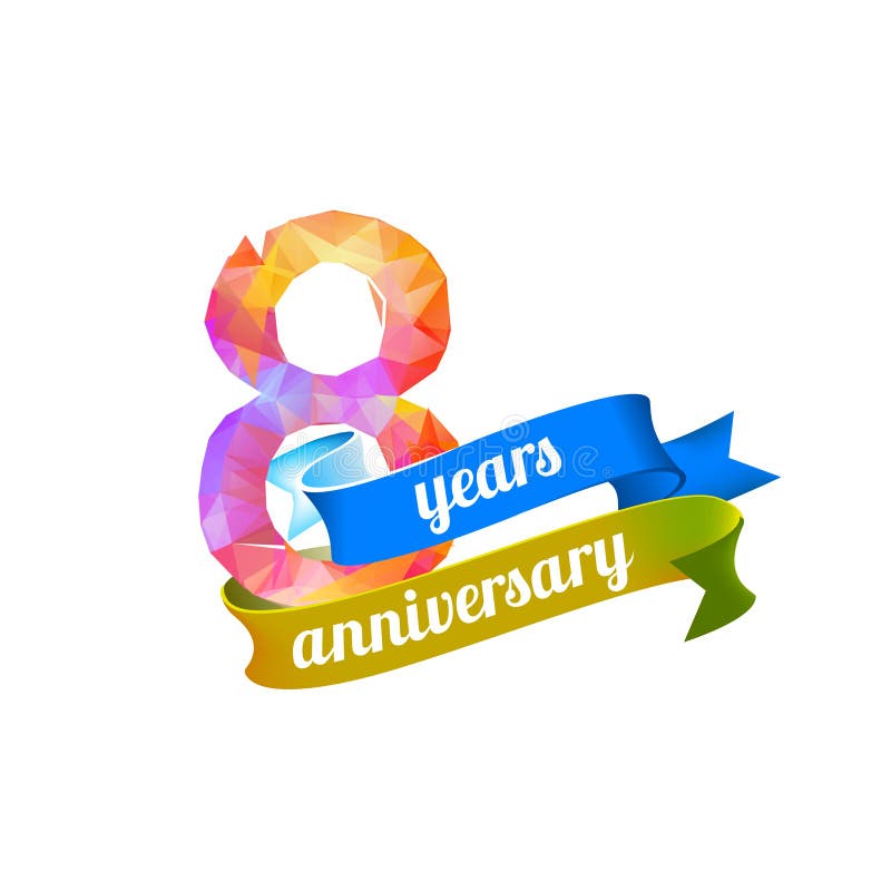 Eight Years Anniversary. 8 Year. Greeting Card or Banner Concept Stock ...